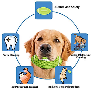 Dog Toys Ball Pet Squeaky Toys Rubber Floating Football, Interactive and Trainning Durable Chew Toys Perfect for Fetching games for Dogs, IQ Treat Ball,Best Ball For Dogs