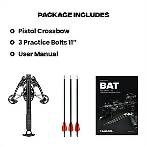 BALLISTA BAT Compound Mini Crossbow - Small Crossbow for Hunting, Fishing and Target for Adults and Youth - Fast 330fps, Powerful 130lbs, Lightweight 2.46lbs