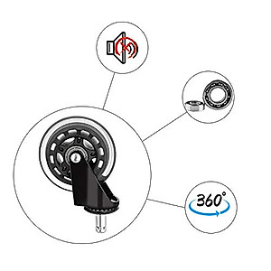 Office Chair Wheels Replacement, Office Chair 3" Caster Wheels，Set of 5 -Heavy Duty Polyurethane Chair Casters -Wood & Hardwood Floors