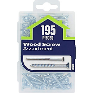 Hillman 591519 Small Small Wood Screw Assortment, 195-Pack , Zinc