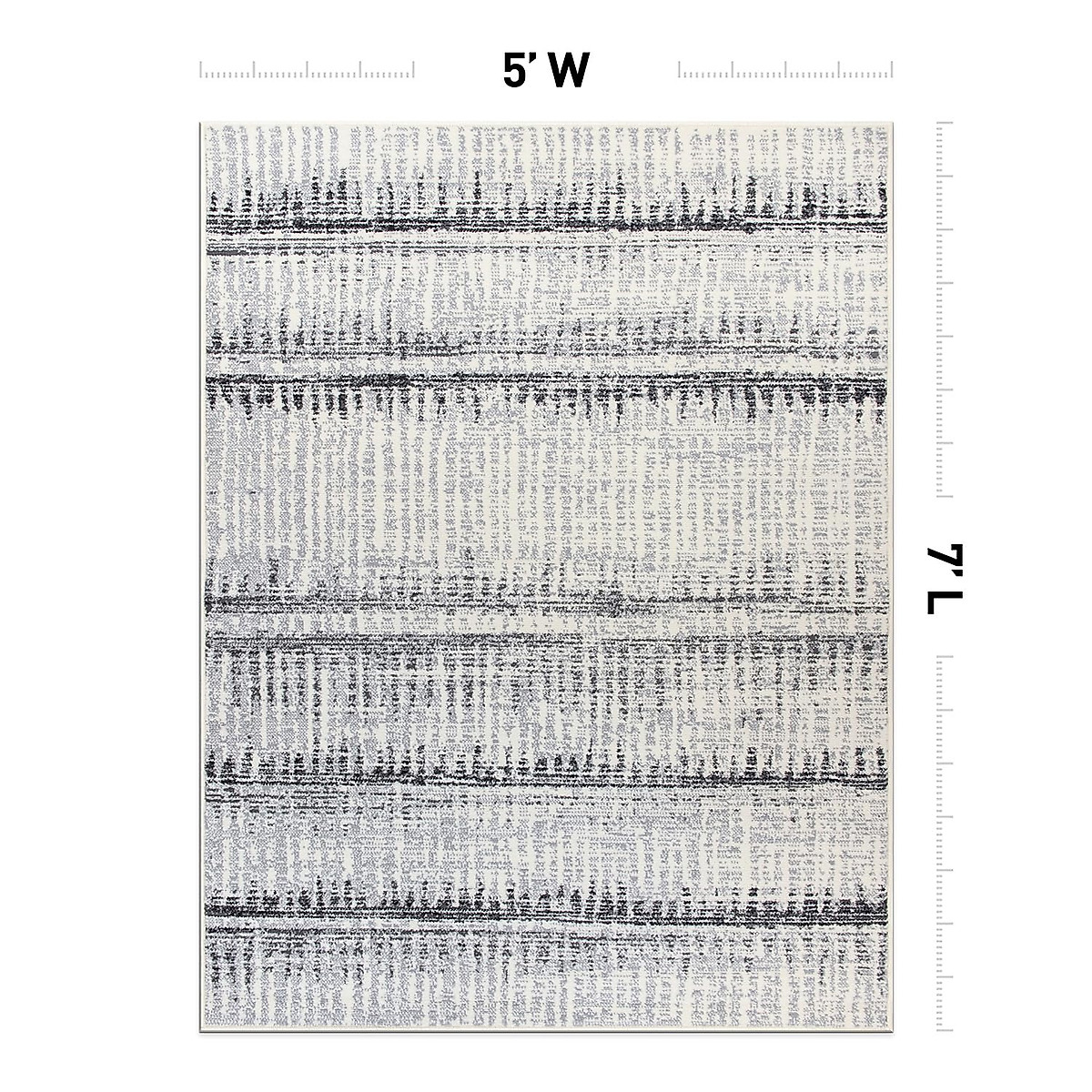 Rugshop Contemporary Bohemian Soft Area Rug 5' x 7' Gray