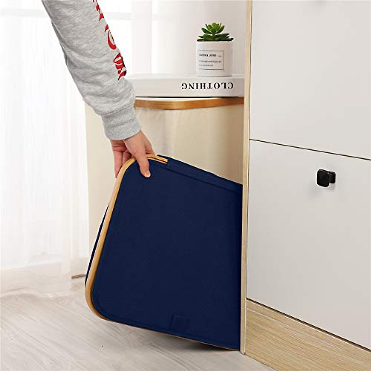 Laundry Hamper with Wheels, Collapsible Laundry Baskets with Dual Handles - Dirty Clothes Hamper for Bedroom, Dorm Laundry Basket