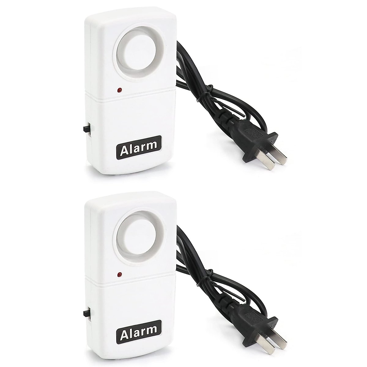 QWORK Power Failure Alarm, 2 Pack Automatic Power Cut Failure Outage Alarm 120db LED Indicator Smart Warning Siren Power by 9V Battery (NOT Included), Plug 220V
