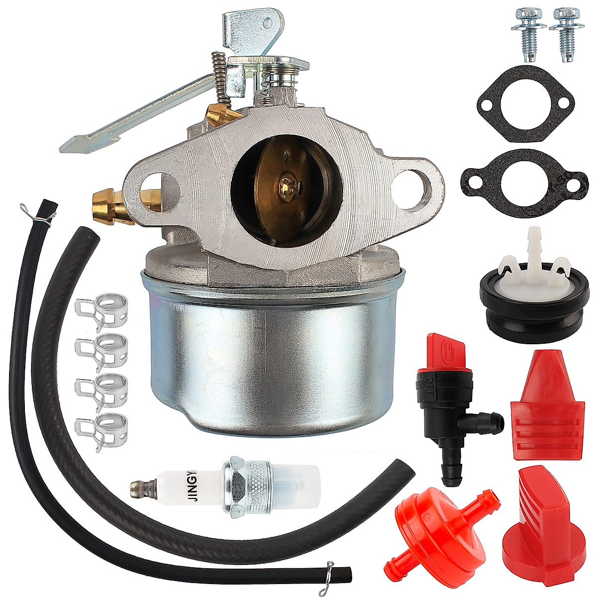 Carbhub 640086A Carburetor for 3hp Snowblower 2 Cycle Craftsman 536884220 536884320 20" Tecumseh 632552 640092A 640311 632560A 632560 632641 640086 640098A HSK600 HSK635 TH098SA with Spark Plug