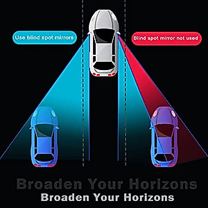 2 Pack of Blind Spot Mirror, Fan Shaped HD Glass Frameless Convex Rear View Mirror with wide angle Adjustable Stick , Blind Spot Mirror Compatible with Car SUV Van Pick Up Truck(Fan)