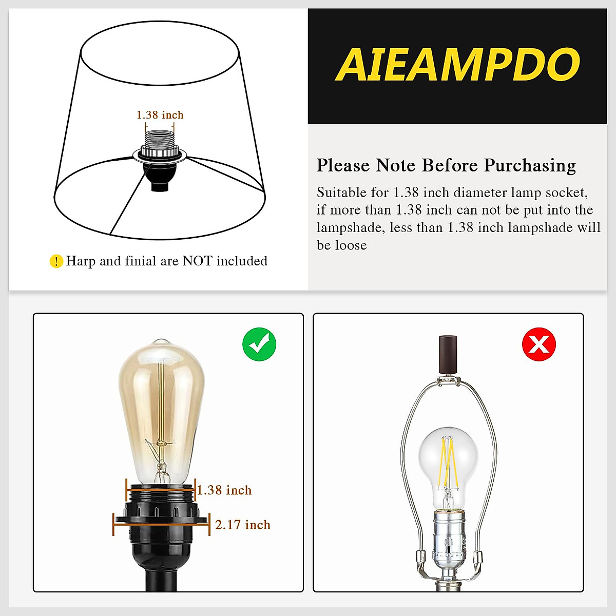 Set of 2 Double Medium Lamp Shades, White Drum Lamp Shade for Table Lamp and Floor Light, Fabric Natural Linen Handmade, 8x10x8.5 inch, Spider (White)