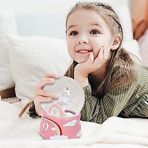 Unicorn Snow Globe for Kids - Christmas Snow Globes for Girls, Music Snowglobe for Women Daughter Granddaughter, Pink Valentine Gift for Mom Granddaughter Sister Birthday Presents