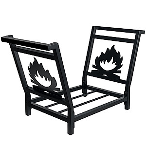 Alyoen Indoor Firewood Holder - Sturdy & Heavy Duty Steel Log Basket for Fireplace - Decorative Wood Storage Log Rack for Outdoor Use, Stove, Fire Pit - Ideal Size for Modern or Classic Home