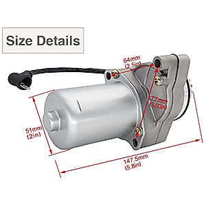 3 Bolt Starter Compatible for 125cc 110cc 100cc 90 cc 70cc 50cc Tao Tao ATV Dirt Bike Go Karts Four Wheeler Pit Bike 3 Bolt Starter Motor with Line