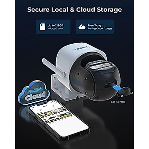 REOLINK TrackMix LTE+SP - 4G Cellular Security Camera Outdoor, No WiFi Needed, 2K PTZ Camera with Auto Tracking, 6X Hybrid Zoom, Wireless Solar Powered, Color Night Vision with Spotlight, AI Detection