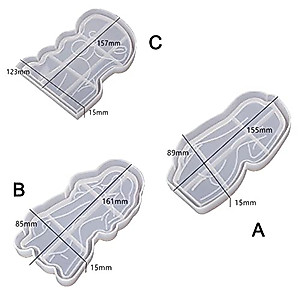 EORTA 3 PCS/Set Resin Tray Silicone Molds with Women Body Abstract Paintings Jewelry Holder Mold for Crafts, Decor, Storage, Irregular Shape, 6.2 Inch