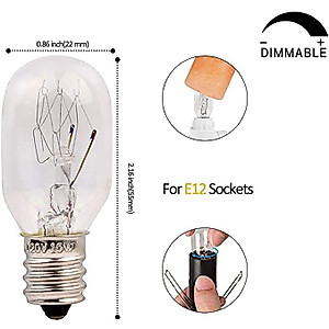 YI Lighting 110V 15 Watt T20 Salt Lamp Light Bulbs for Original Himalayan Salt Lamp Replacement Bulbs with E12 Candelabra Base (3-Pack)