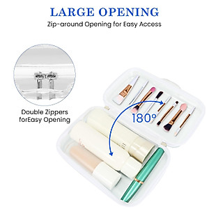 Zippered Hard Pouch, Clear Hard Shell Zipper Case, Clear Plastic Pouches Travel Bags for Kids, Storage for Building Blocks, Puzzles, Cosmetics, Small Items, Stationery Accessories, 4Pack