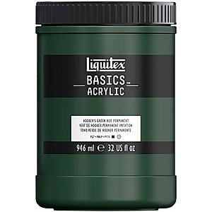 Liquitex BASICS Acrylic Paint, 946ml (32-oz) Jar, Hooker’s Green Hue Permanent