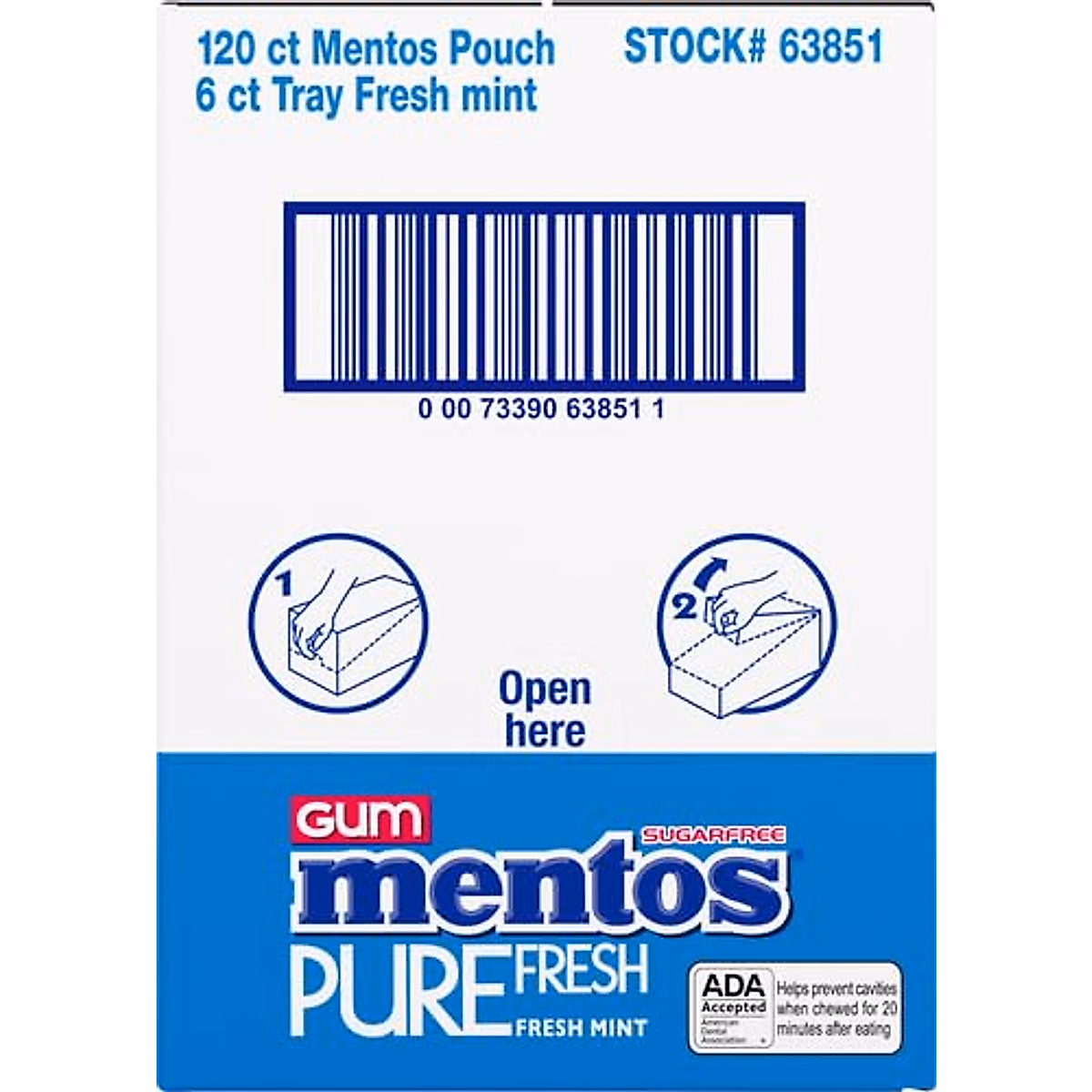 Mentos Pure Fresh Sugar-Free Chewing Gum with Xylitol, Fresh Mint, 120 Piece Bulk Resealable Bag (Pack of 1)