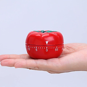 DOITOOL 2PCS 60 Minute Kitchen Timer Cute Tomato Shape - Mechanical Timer Kitchen Timer Wind up - Reminder Management Timer Alarm Clock for Classroom, Home, Study and Cooking