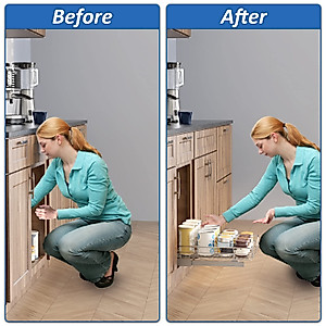 ROOMTEC Pull Out Cabinet Organizer 20" W x 21" D, for Cabinet Pull Out Shelves Cabinet Drawers Slide Out Kitchen Cabinet Organizer Storage Shelves, Fits 21.5" Opening Cabinet