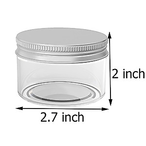 4 Ounce Plastic Container Jars Refillable Empty Cosmetic Containers for Cream, Lotion, Liquid, Ointments, Silver Lids 12 Pcs