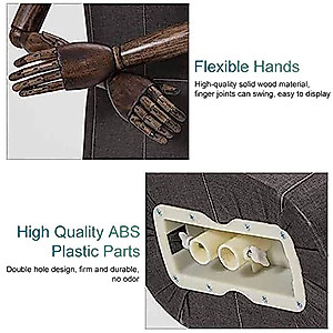 Tailors Dummy Mannequins Male Mannequin Torso with Detachable Flexible Arms and Hands, Removable Pants and Shoe Rack - PP Plastic Material - Including Wooden Base Dressform Mannequin