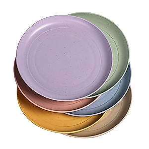CAMBUY Wheat Straw Plates Lightweight Unbreakable Dinner Dishes Plates Set Dishwasher & Microwave Safe (Small 6 Pack 5.9')