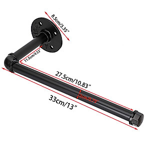 Sumnacon Industrial Iron Pipe Paper Towel Holder - Wall Mounted Vintage Style Roll Tissue Holder, Rustic Towel Racks With Hardware For Bathroom, Kitchen, Electroplated Finish