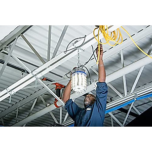 Bergen Industries Inc K5100 100-Watt Temporary High Bay LED Luminaire Plug-in Work Light, 13000LM, 5000K, Stainless Steel Cage,Blue