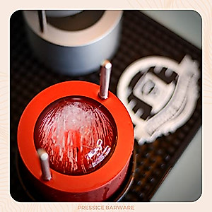 Pressice Barware Ice Ball Press - Effortlessly Make Giant 2.3" Ice Balls - Includes Aircraft Grade Aluminum Ice Press and Ice Mold - Assembled in the US (Ice Press, Blue)