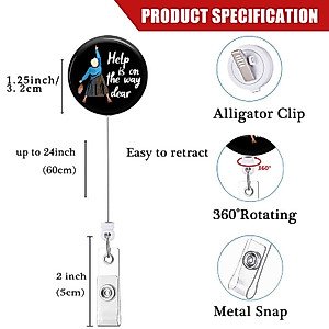 Tian Zhun Badge Reel Retractable with Alligator Clip Funny Nurse Badge Holder for RN Nursing Doctor Office Worker Teacher Student Name(Blcak)