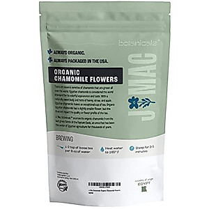 J Mac Botanicals, Organic Chamomile Flowers (4 oz), Certified Organic by Organic Certifiers, Inc. Whole Dried Chamomile flowers, Loose Leaf Organic Chamomile Tea, Chamomile Tea, chamomile flowers