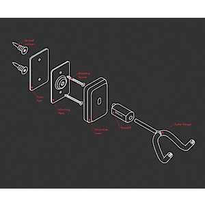 Gator Frameworks Acoustic/Electric Guitar Wall Hanger with Black Mounting Plate (GFW-GTR-HNGRBLK)