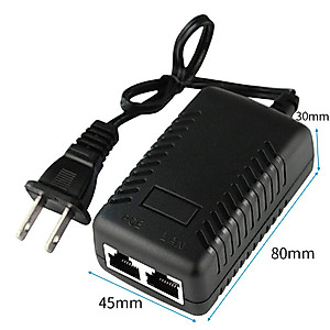 48V POE Injector Adapter Power Supply,10/100Mbps IEEE 802.3af Compliant, for Most Cisco/Polycom/Aastra Phones and More