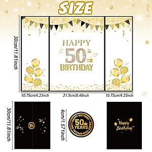 Black Gold 50th Birthday Guest Book Alternative Happy 50th Birthday Signature Certificate 50 Years Old Signature Guest Book Great 50th Birthday Gifts 50th Birthday Party Supplies for Men Women