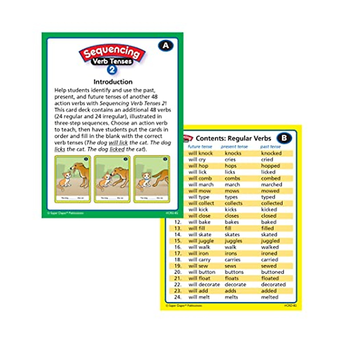 Super Duper Publications | Sequencing Regular and Irregular Verb Tenses Set 2 Fun Deck | Communication and Early Reader Skills Flash Cards | Educational Learning Materials for Children