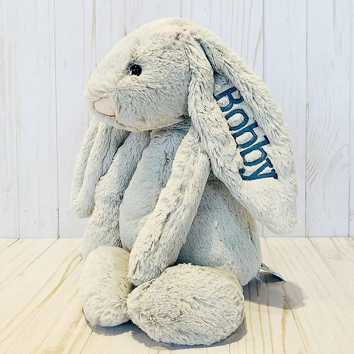 shiguangji Embroidered Bunny Easter Gifts for Baby Personalized Baby Gifts Bunny Doll Easter Gift Toddler Toys Newborn Toys