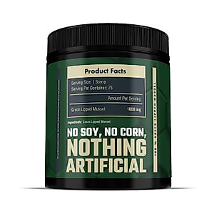 Pure Green Lipped Mussel Powder for Dogs and Cats - 100% New Zealand Green Lipped Mussels - Anti Inflammatory Supplement & Vitamins to Help Your Pet Deal with Arthritis, Joint Pain Relief - 75 Grams