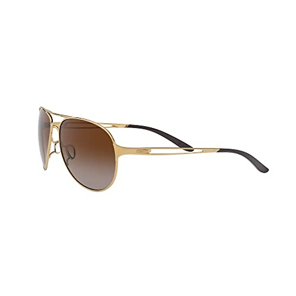 Oakley Women's OO4054 Caveat Aviator Sunglasses, Polished Gold/Dark Brown Gradient, 60 mm