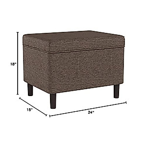 Spatial Order Home Decor | Dinah Collection Modern Storage Ottoman | Ottoman with Storage for Living Room & Bedroom (Brown)