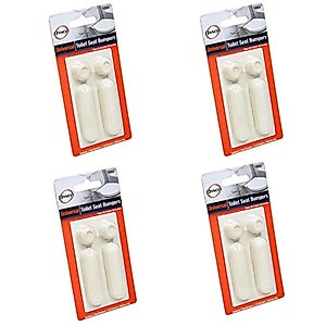 DANCO Universal Stick On Toilet Seat Bumpers Kit | Strong Self-Adhesive Pads | Rubber Replacement Bumpers | White | 4 Pack (10062)