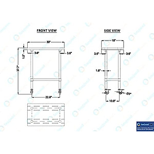 18" X 30" AmGood Stainless Steel Work Table with Wheels | Metal Mobile Table | Food Prep