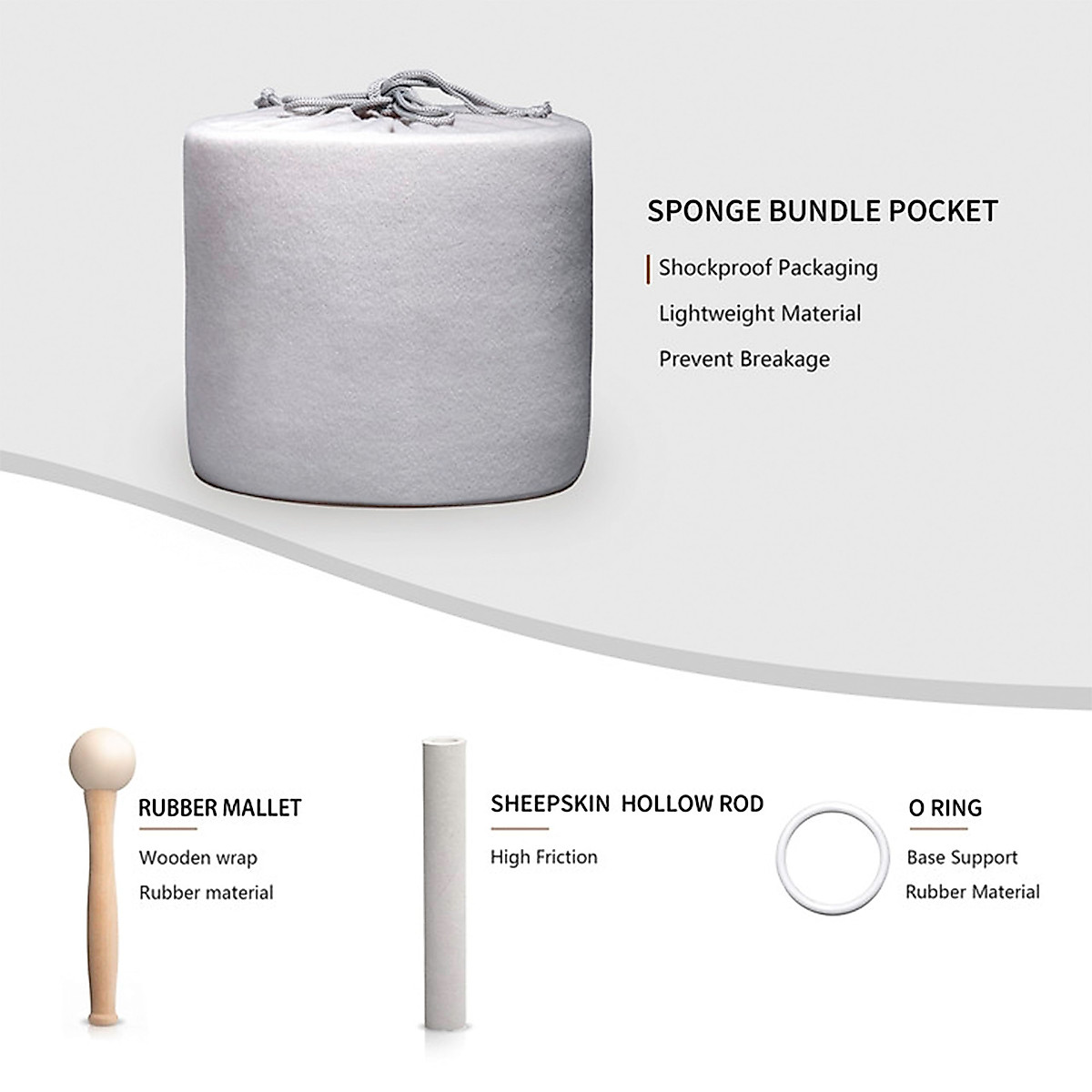 ALIOTH D Note Crystal Singing Bowl Sacral Chakra 7 inch with Carry Case Bag and Singing Bowl Mallet