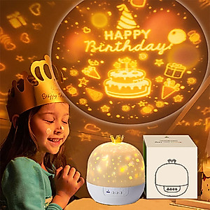 Star Projector Night Light for Kids, 2 in 1 Projector and Night Light for Kids Room,360° Rotation Ocean Galaxy Projector for Children Baby Nursery Toys Birthday （6 Films