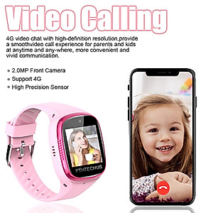 PTHTECHUS 4G Smartwatch Phone for Children - Kids Smart Watch with WiFi, Dail, Voice Messages & Video Calls, GPS Location, Students School Mode, SOS, Camera and Pedometer for Boys Girl Present