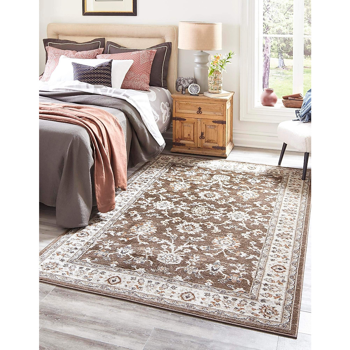 Rugs.com Charlotte Collection Rug – 2' x 3' Brown Low-Pile Rug Perfect for Living Rooms, Large Dining Rooms, Open Floorplans