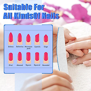 12 PCS Professional Nail File, 240/240 Grit Nail Files for Natural Nails Emery Boards Nail File Doubled Sides Washable Fine Grit Nail File Manicure Tools for Home and Salon Use