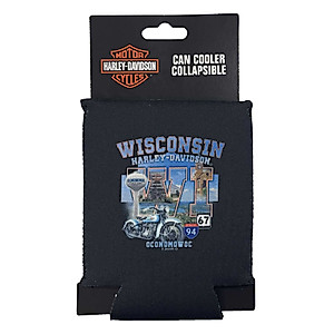 Harley-Davidson Custom Wisconsin Harley-Davidson Neoprene Flat Can Wrap - Black