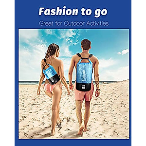 Luxtude Waterproof Dry Bag for Women Men, 5L Waterproof Backpack with Phone Case, Roll Top Floating Marine Dry Bags for Kayaking, Travel, Hiking, Swimming, Boating, Camping, Beach etc. (Blue)