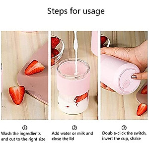 MXJCC Smoothie Blender for Kitchen, Personal Mini Blender for Shakes and Smoothies, Travel, Fitness with Safety Lock (Color : Green)