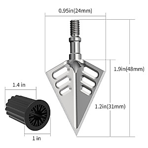 OTW Hunting Broadheads, 3 Fixed Blades 100 Grain Archery Broad Heads Archery Broadheads for Small Game Crossbows and Compound Bow Arrows(6 Pack-1)