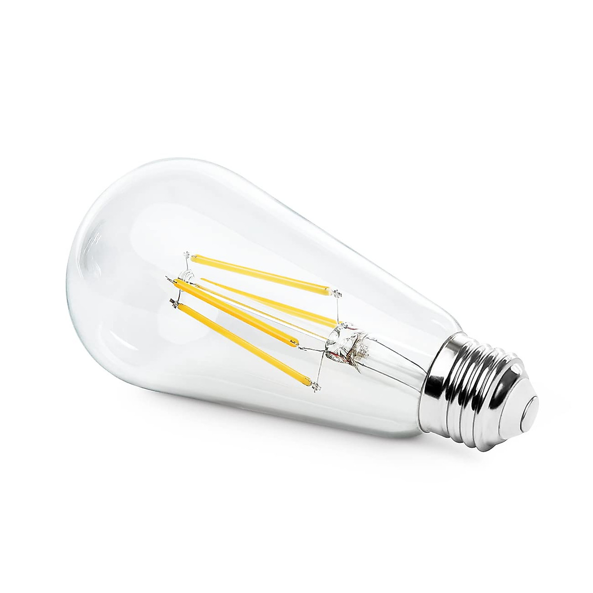LVWIT ST21 LED Filament Bulb 5W(40 Watt Equivalent) Dimmable 2700K Warm White Vintage Edison Light Bulb E26 Medium Base (6-Pack) (5W-Warm White)