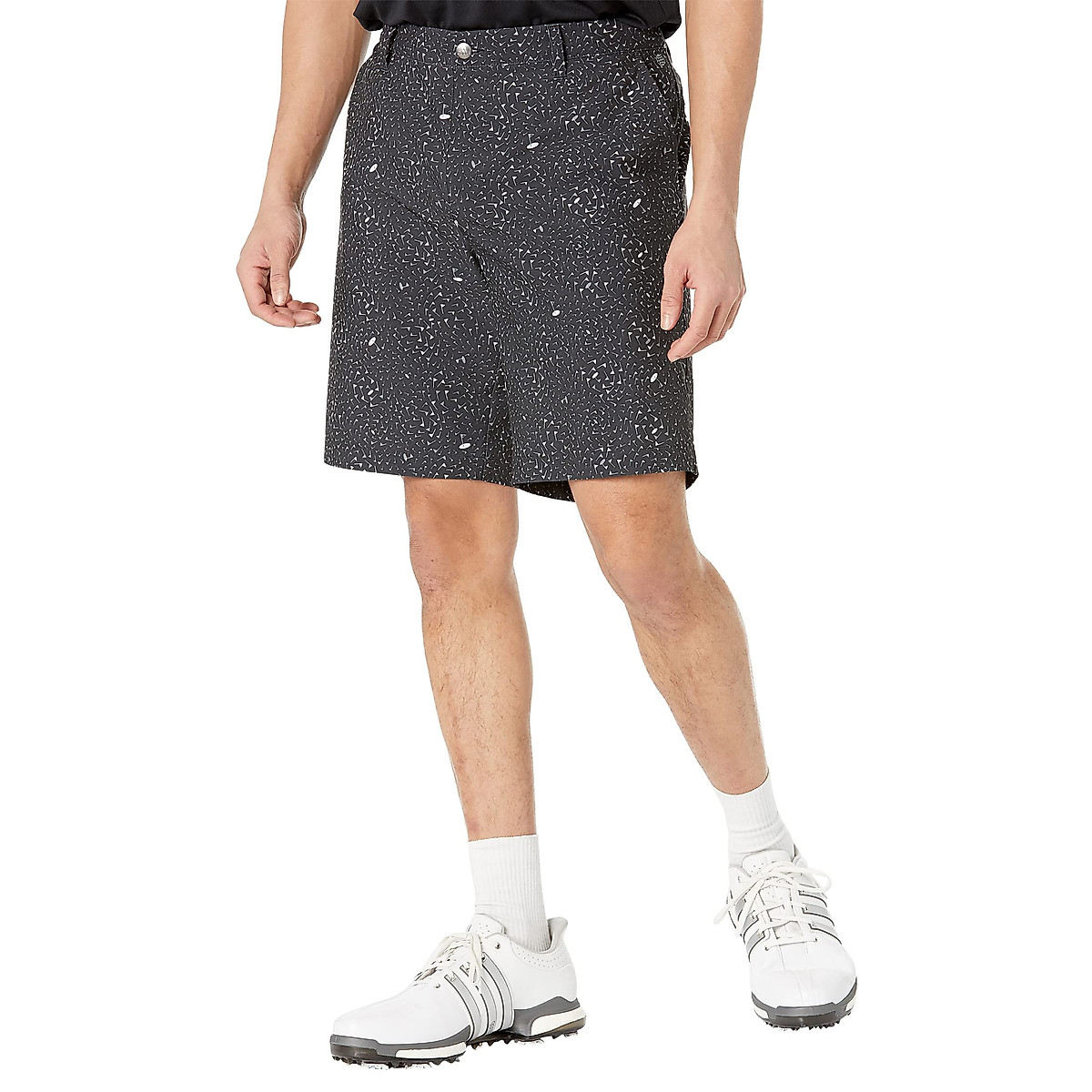 adidas Men's Ultimate365 Flag Print Golf Shorts, Black/Grey Three/White, 36